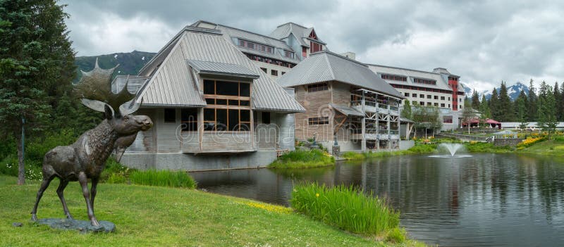 Unique buildings in Alaska stock image. Image of clouds - 74354733