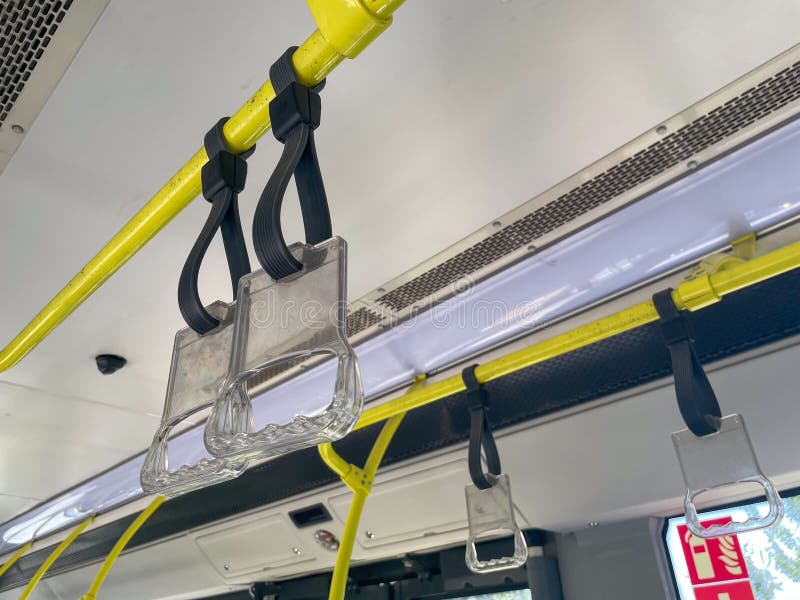 Unique Bus Handholds in Transit Stock Photo - Image of seating, comfort ...