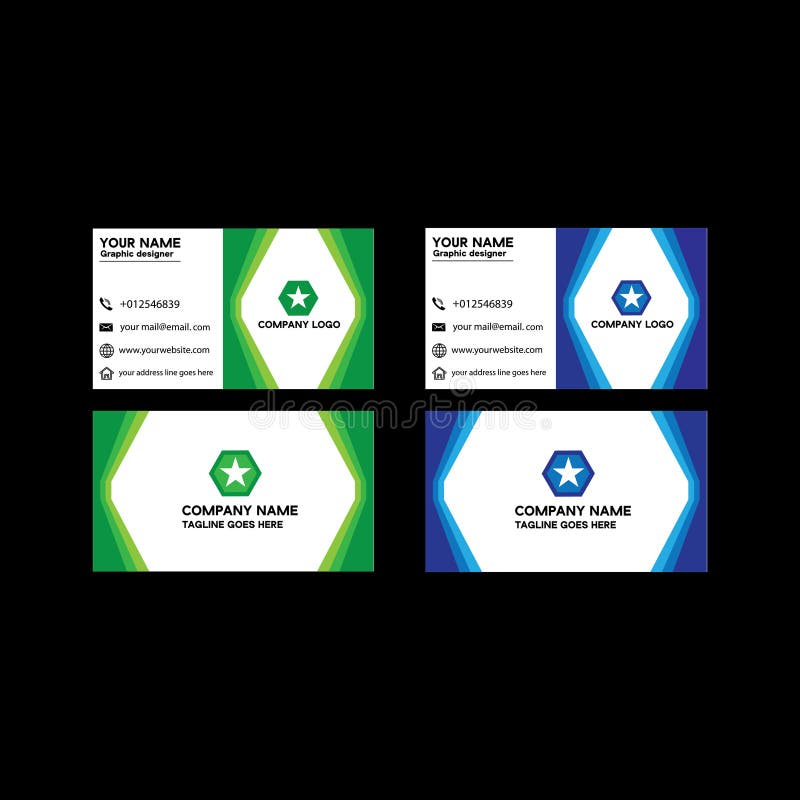 Unique Business Card Design with Vector Graphic Stock Vector ...