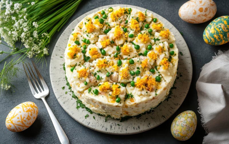A Unique Cake Featuring Peas and Carrots Artfully Arranged on a Plate ...