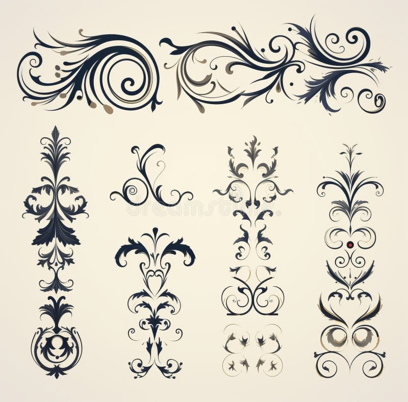 Unique Calligraphic Design Element Set To Add Color and Uniqueness To ...