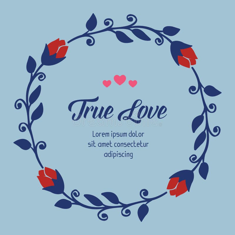 Unique Card Design, with Red Wreath Frame, for True Love Romantic ...