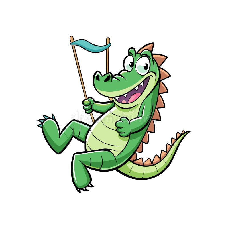 Unique Cartoon Alligator Character Design Stock Illustration ...