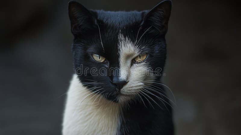 Unique Cat Features a Striking Split Face, One Side White and the Other ...