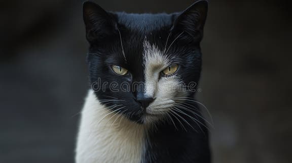 Unique Cat Features a Striking Split Face, One Side White and the Other ...