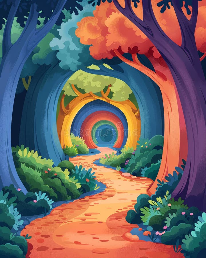 Unique Cat Tunnels Flat Design Front View Fantasy Theme Animation ...