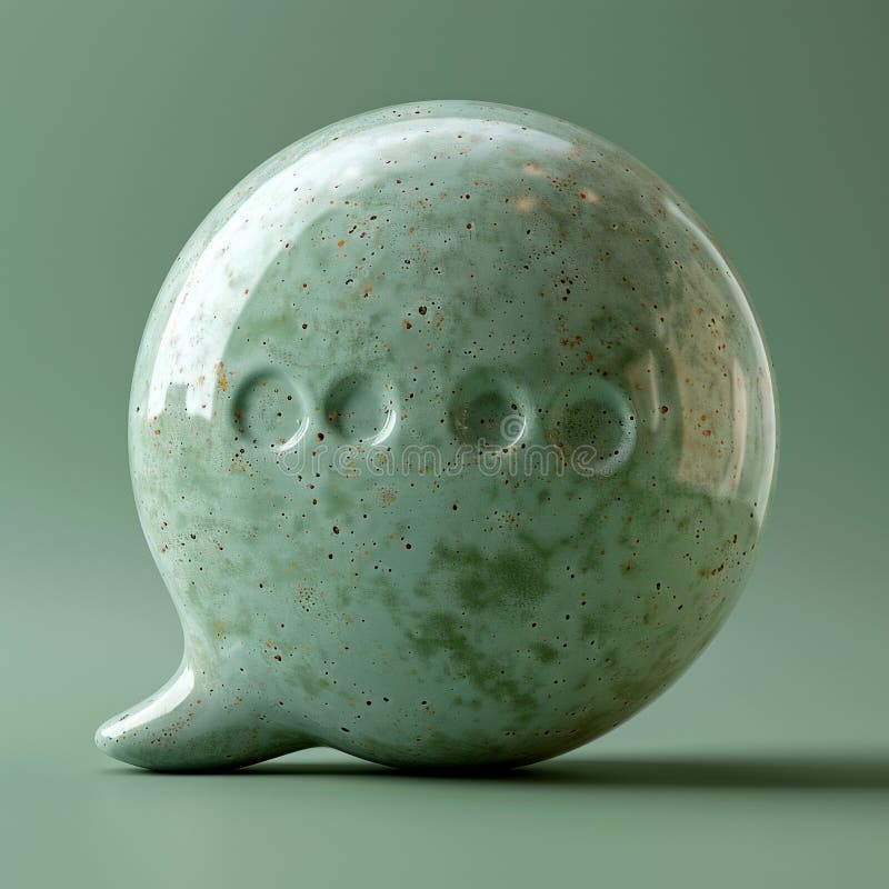 Unique Ceramic Sculpture with Playful Bubble Design on Green Backdrop ...