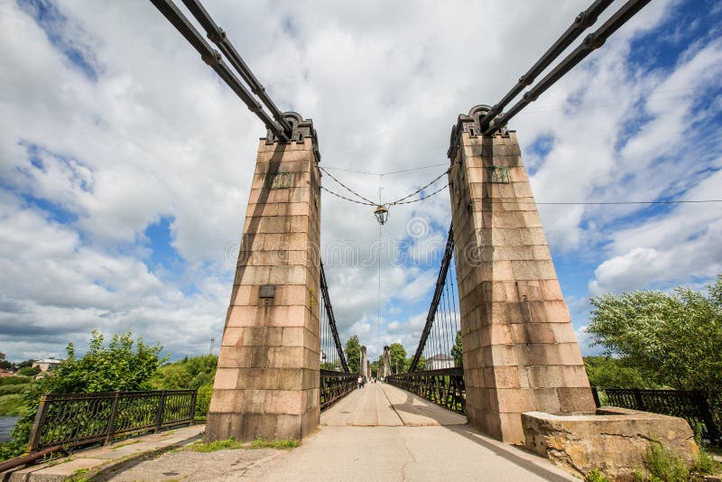 Unique Chain Bridge in the Island City Stock Photo - Image of metal ...