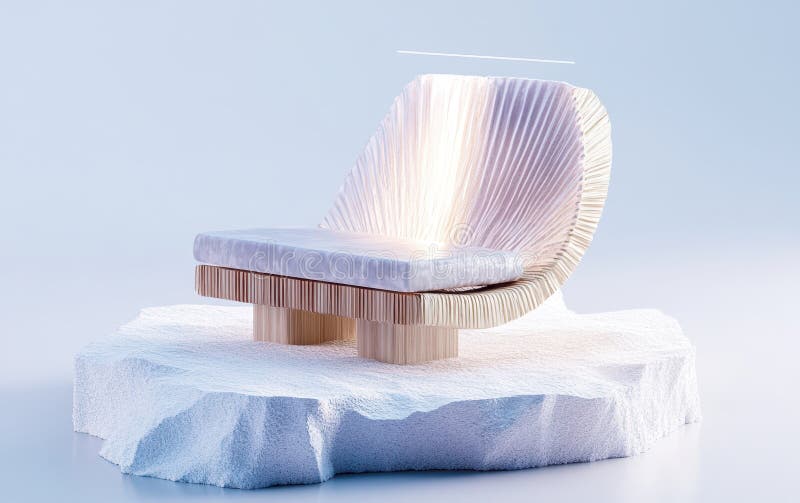 A Unique Chair Crafted from Paper, Placed Atop a Rock for an Artistic ...