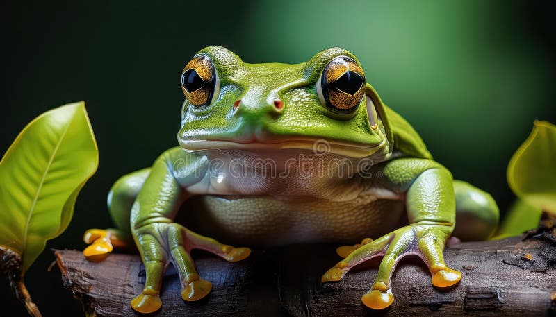 Dumpy Frog Amidst a Lush Mossy Forest, Basking in the Shadows of ...