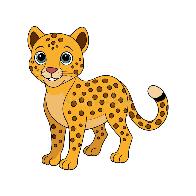 Unique Cheetah Illustration for Creative Coloring Stock Image ...