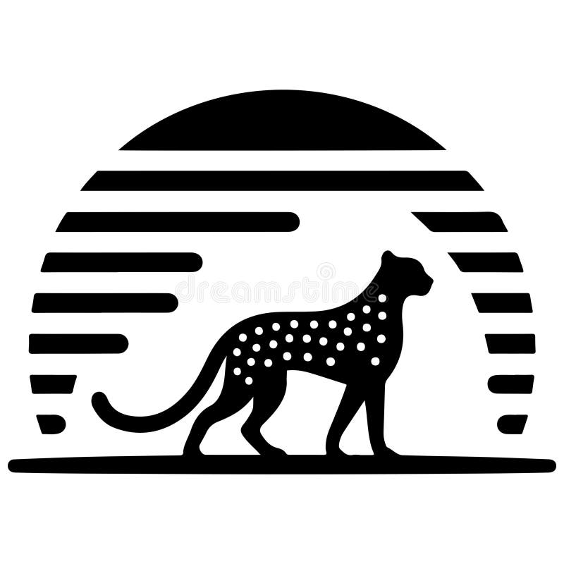 Unique Cheetah Silhouette Design and Abstract Vector Art Stock ...