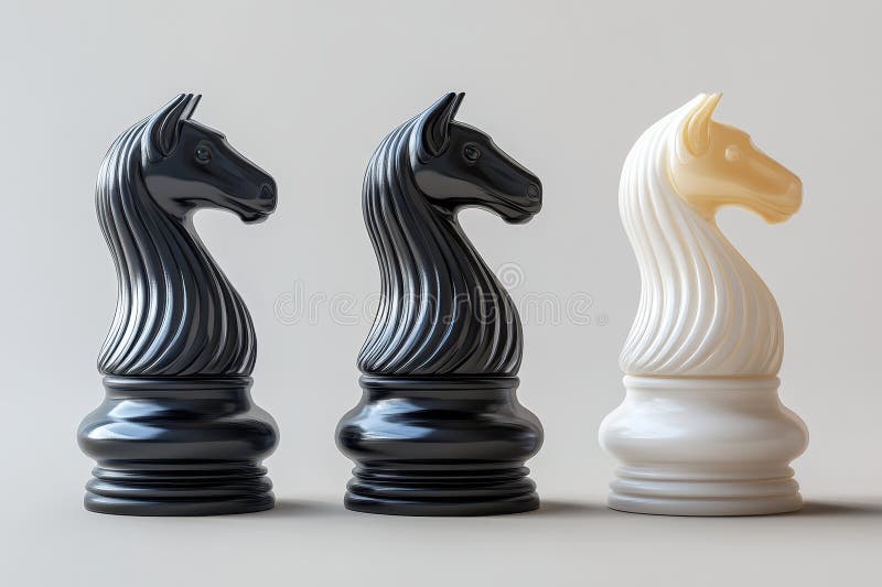 Unique Chess Figures Arranged in Minimalistic Style with Fluid Design ...