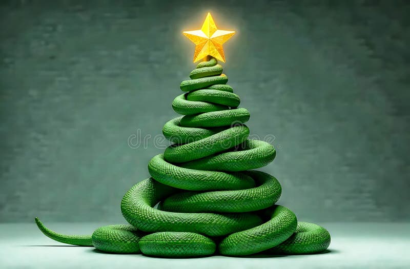 Unique Christmas Tree Design Featuring a Snake-shaped Structure with a ...