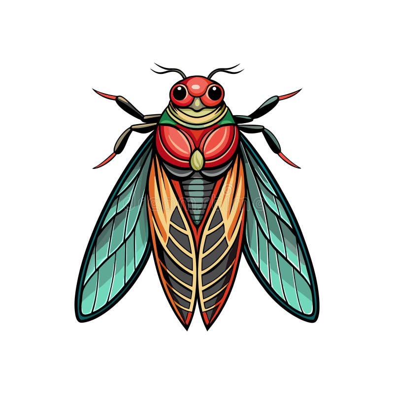 Unique Cicada Animal Realistic Illustration Stock Photo - Illustration ...