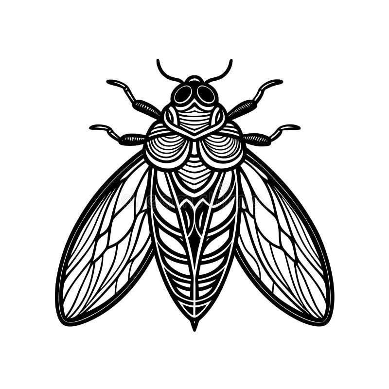 Unique Cicada Illustration for Linocut Arts Fun Stock Image ...