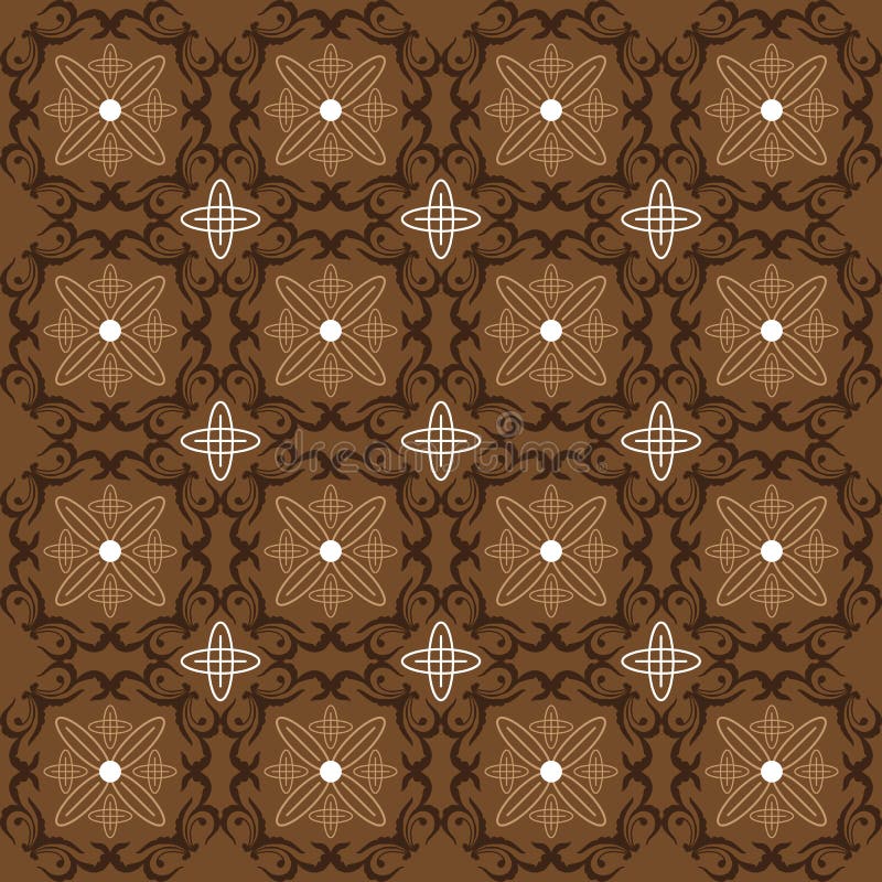 Unique Circle Design on Jogja Batik with Modern Dark Brown Color Stock ...