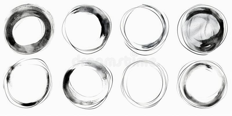 Unique Circle Drawing with Different Shapes. Perfect for Design ...