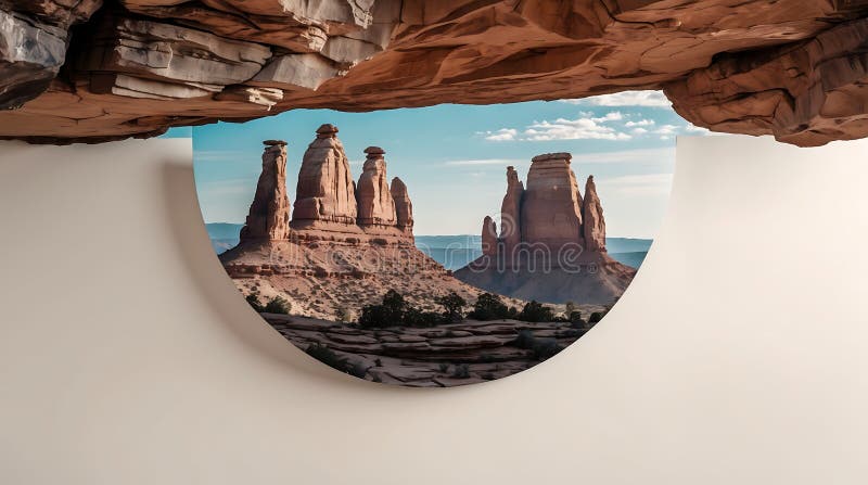 Unique Circular Display of Sandstone Formations Viewed from Beneath a ...