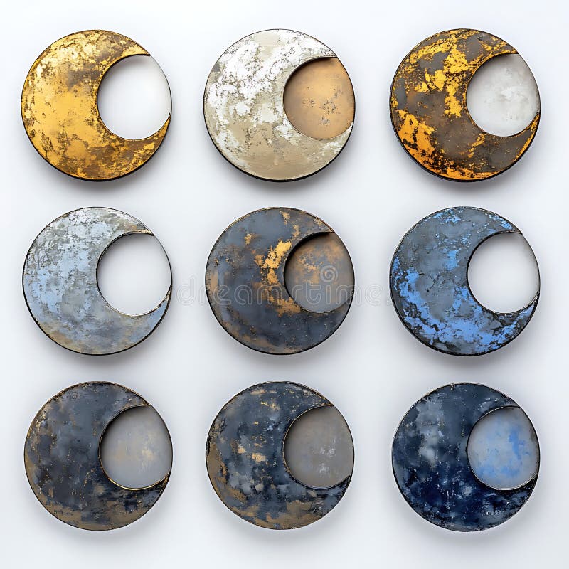 Unique Circular Wall Art Design in Various Colors Stock Photo - Image ...