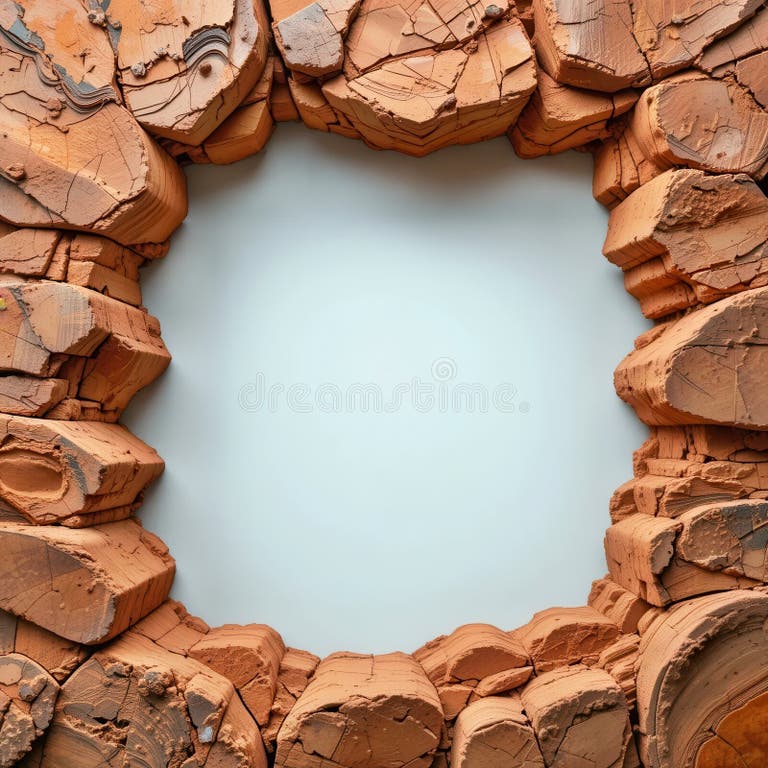 Unique Clay Frame Design with Textured Edges and Blank Space for ...