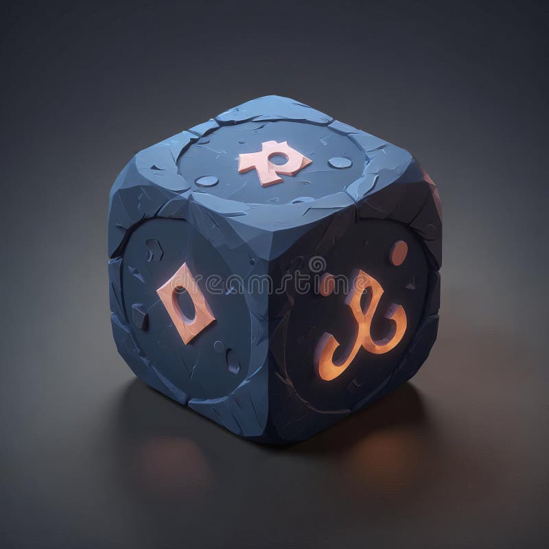 Unique Clay Gaming Dice in Isometric View Stock Illustration ...