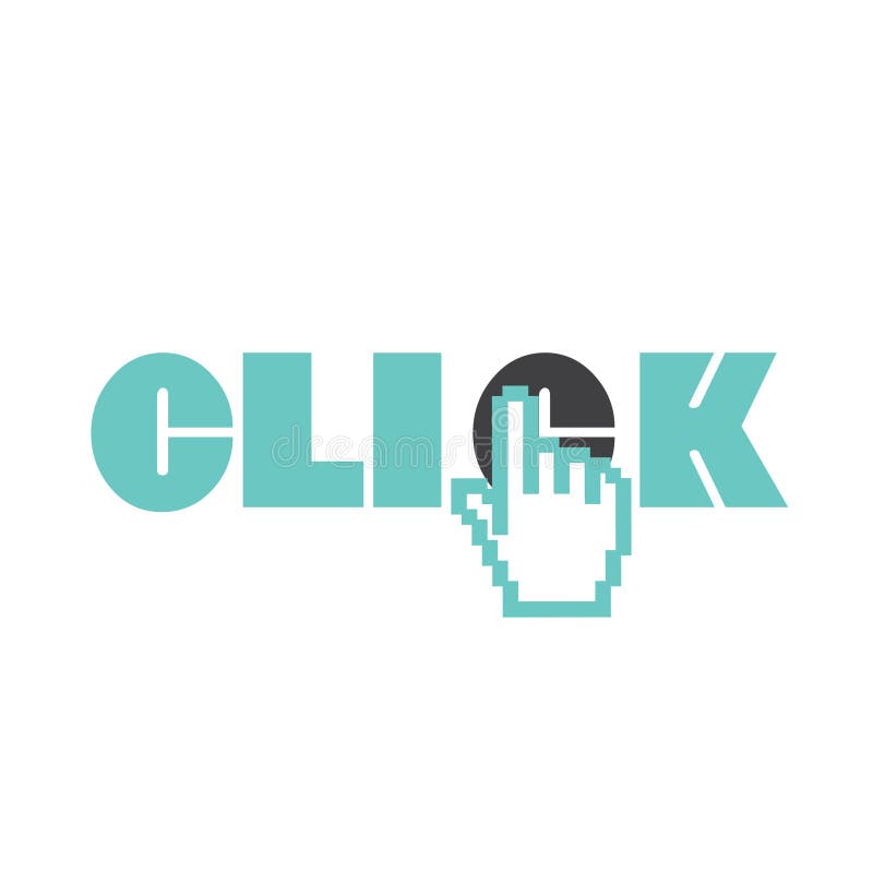 Click hand pointer logo stock illustration. Illustration of hand ...