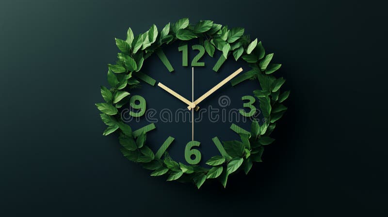 Unique Clock Design Featuring Natural Elements and Hands Indicating ...