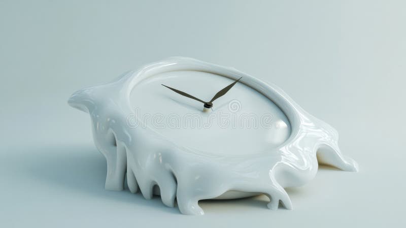 A Unique Clock Showcases Melting Hands, Illustrating the Fluidity and ...