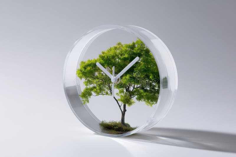 Clock Features Tiny Forest Ecosystem with Lively Greenery and Intricate ...