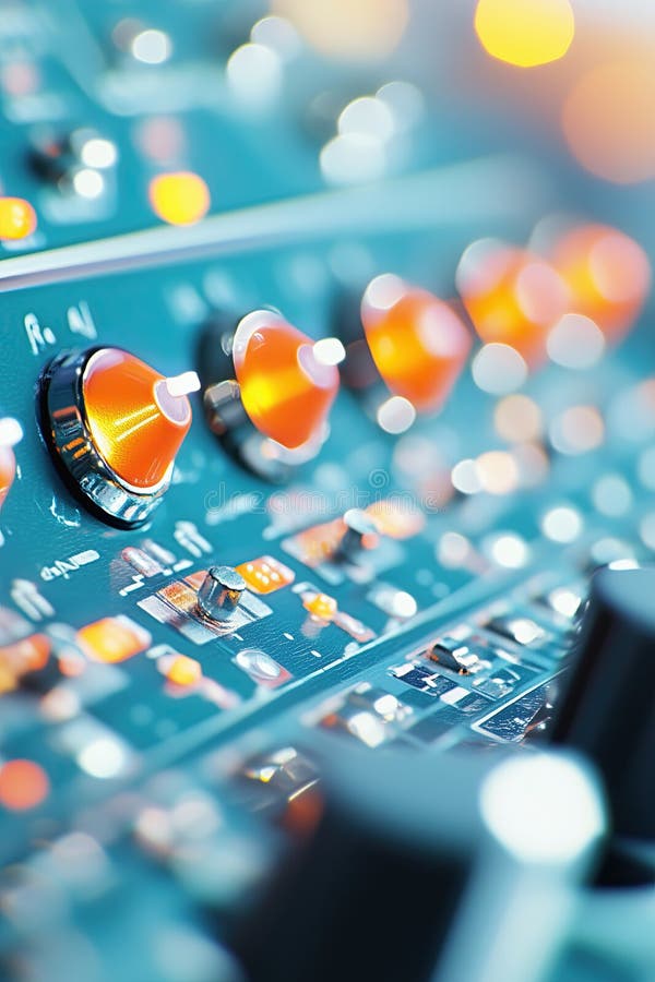Unique Close-Up of Knobs and Controls on a Vintage Electronic Sound ...