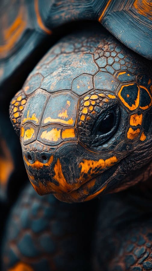 Unique Close-up of a Tortoise Shell Showcasing Vibrant Patterns and ...
