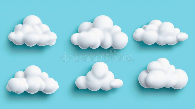 Unique Cloud Shapes Ideal for Weather or Nature Visuals on a Sleek ...