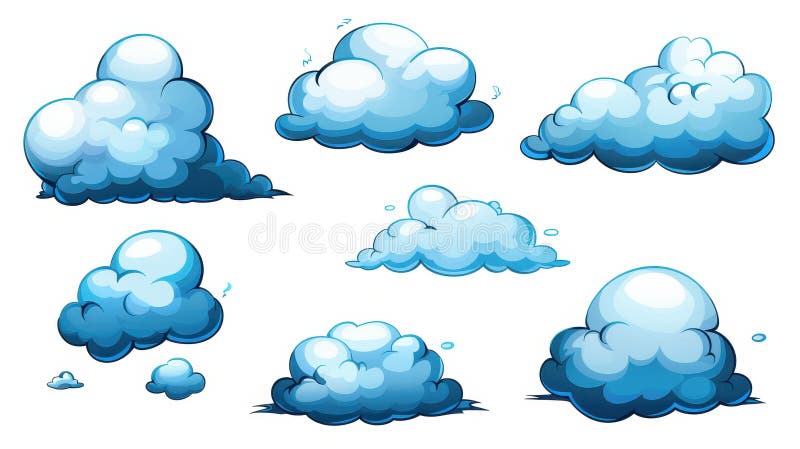 Unique Cloud Shapes Ideal for Weather or Nature Visuals on a Sleek ...