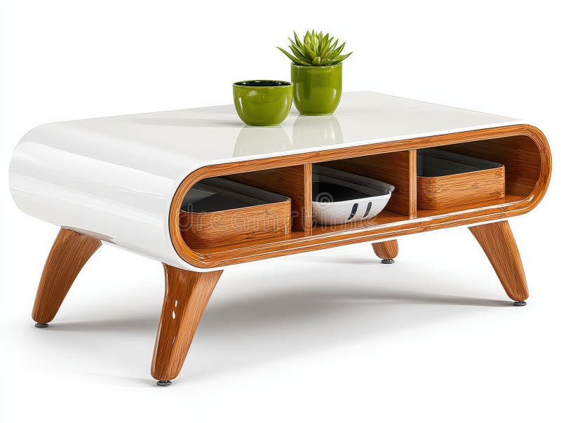 Unique Coffee Table with Storage Compartments and Modern Design Stock ...