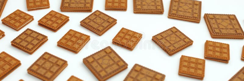 Unique Collection of Brown Square Decorative Tiles Arranged on a White ...