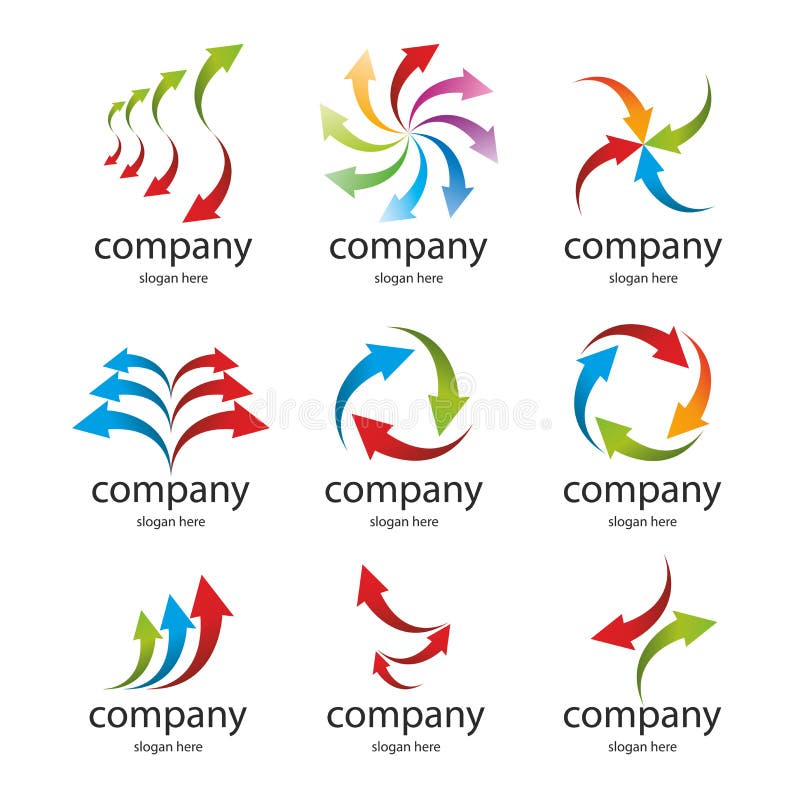 Logo colored arrows stock vector. Illustration of direction - 30163679