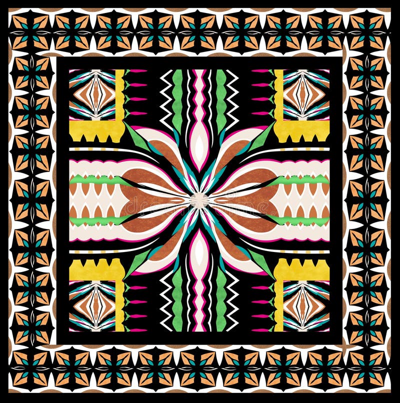 Colored Lines Mixed with Colored Shapes Make Repeated Pattern for ...