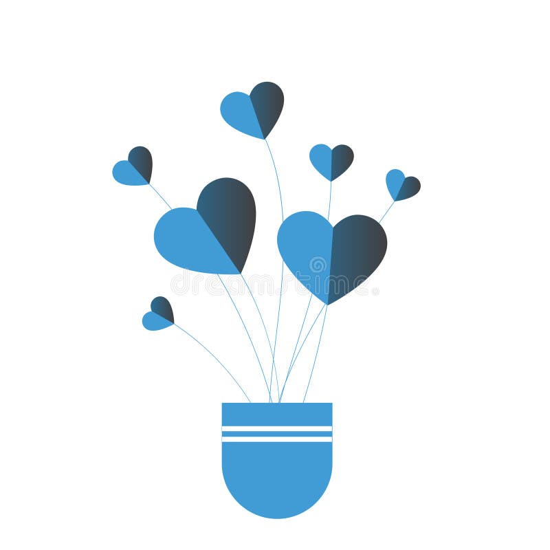 Unique Colorful Blue Love Vector Art Stock Vector - Illustration of ...