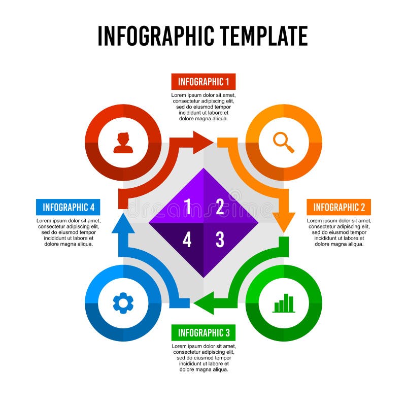 Colorful Circle Step Infographic Design Template. Stock Illustration ...