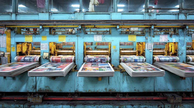 Unique Colorful Printing Press with Multiple Features Stock ...