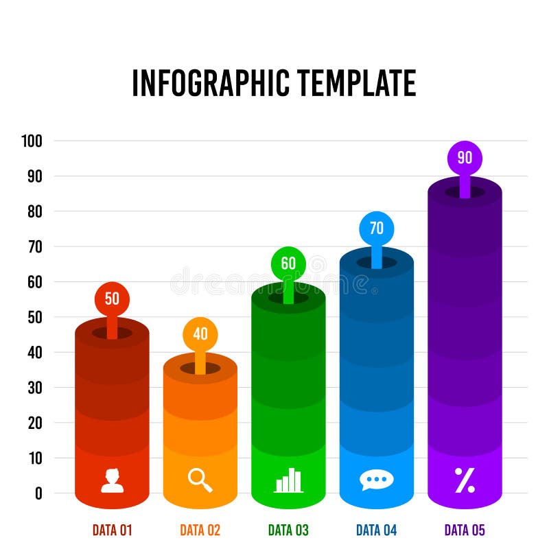 Colorful Tube Chart Bar Infographic Design Template. Stock Illustration ...