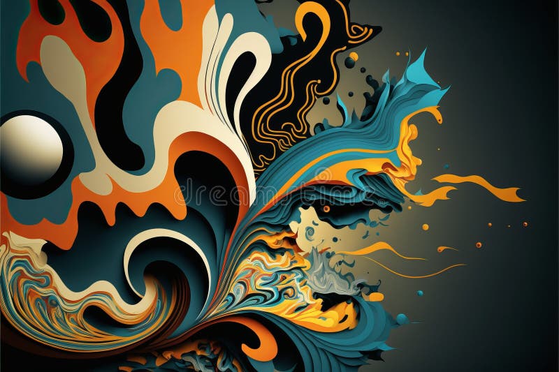 Adaptability Abstract Art (generative AI) Stock Illustration ...