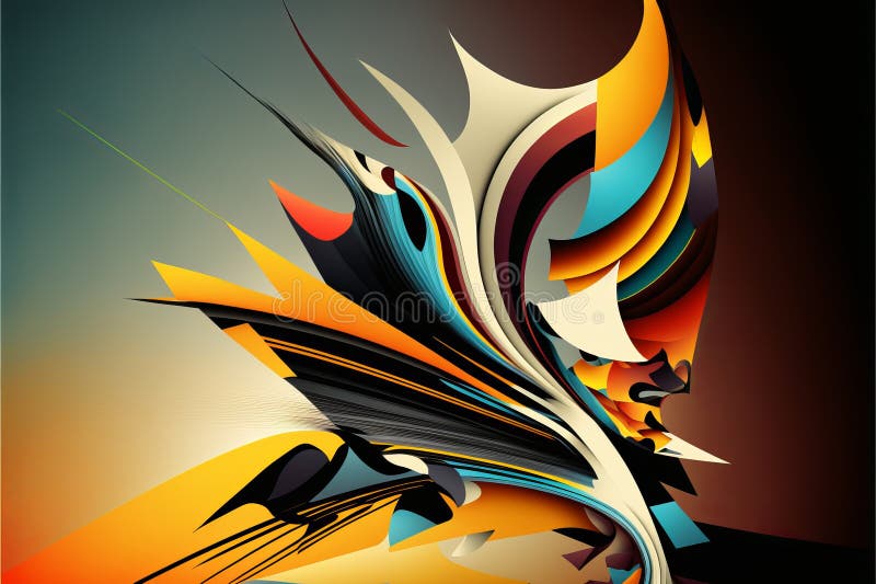 Determination Abstract Art (generative AI) Stock Illustration ...