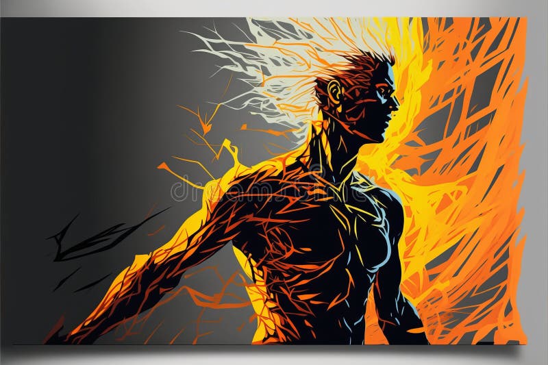 Determination Abstract Art (generative AI) Stock Illustration ...