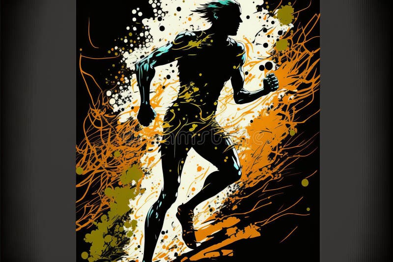 Determination Abstract Art (generative AI) Stock Illustration ...