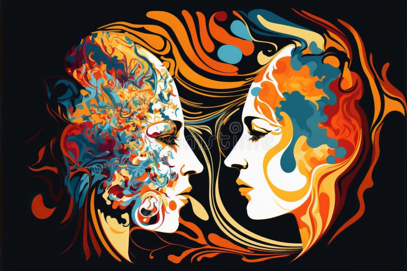 Emotional Intelligence Abstract Art (generative AI) Stock Illustration ...