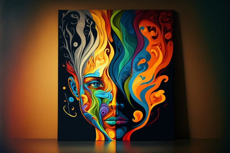 Emotional Intelligence Abstract Art (generative AI) Stock Illustration ...