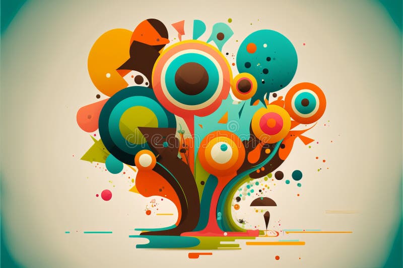 Fun Abstract Art (generative AI) Stock Illustration - Illustration of ...