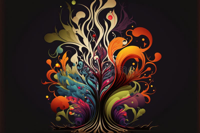 Growth Abstract Art (generative AI) Stock Illustration - Illustration ...
